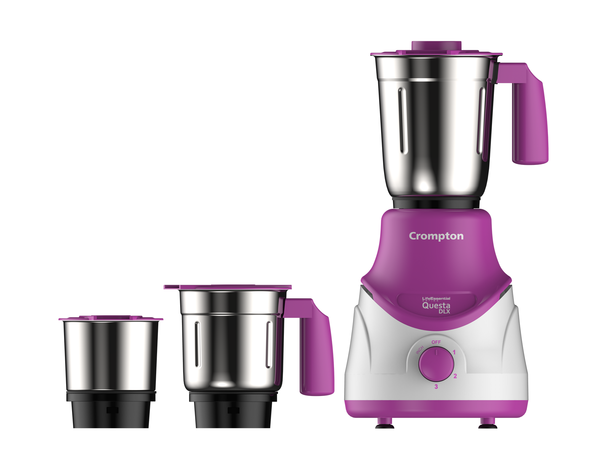 Shop Crompton Questa Dlx 500W, Mixer Grinder, 3 Stainless Steel Jars ...